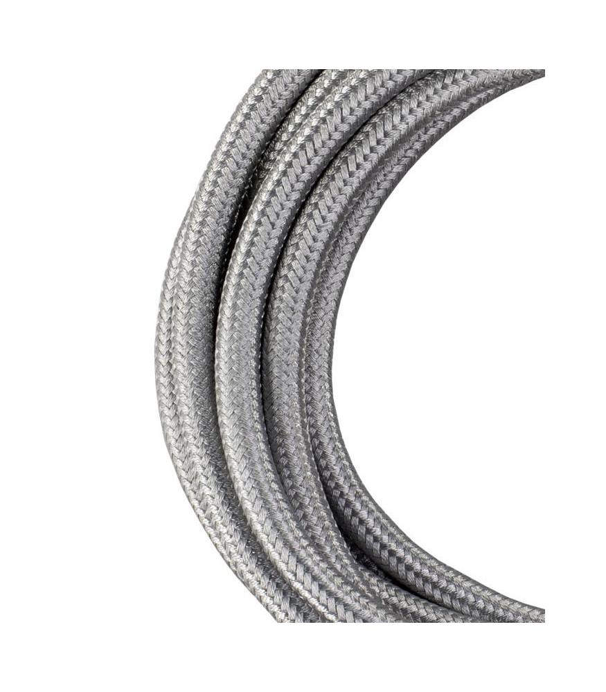Stylish Metallic Silver Textile Cable Enhance Your Décor Decorative 2C ...